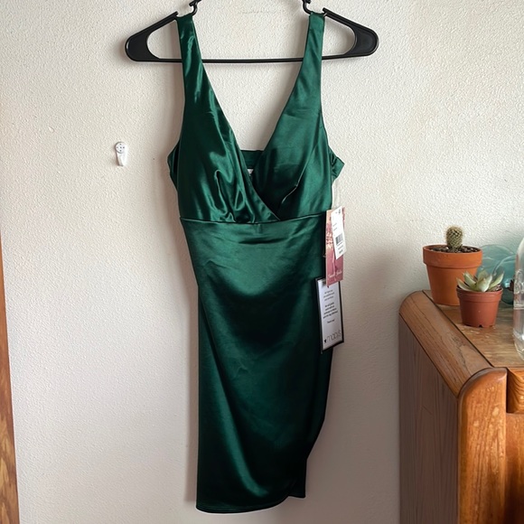 emrald sundae | Dresses | Emerald Sundae Green Satin Dress Brand New ...